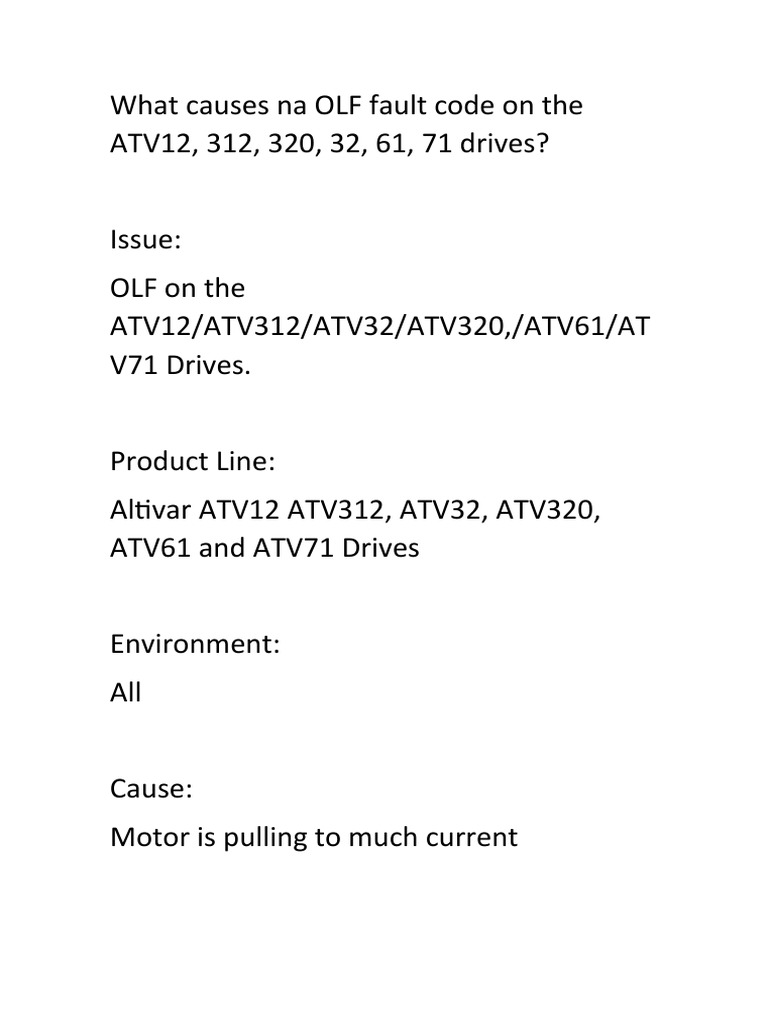 Altivar Falha OLF | PDF