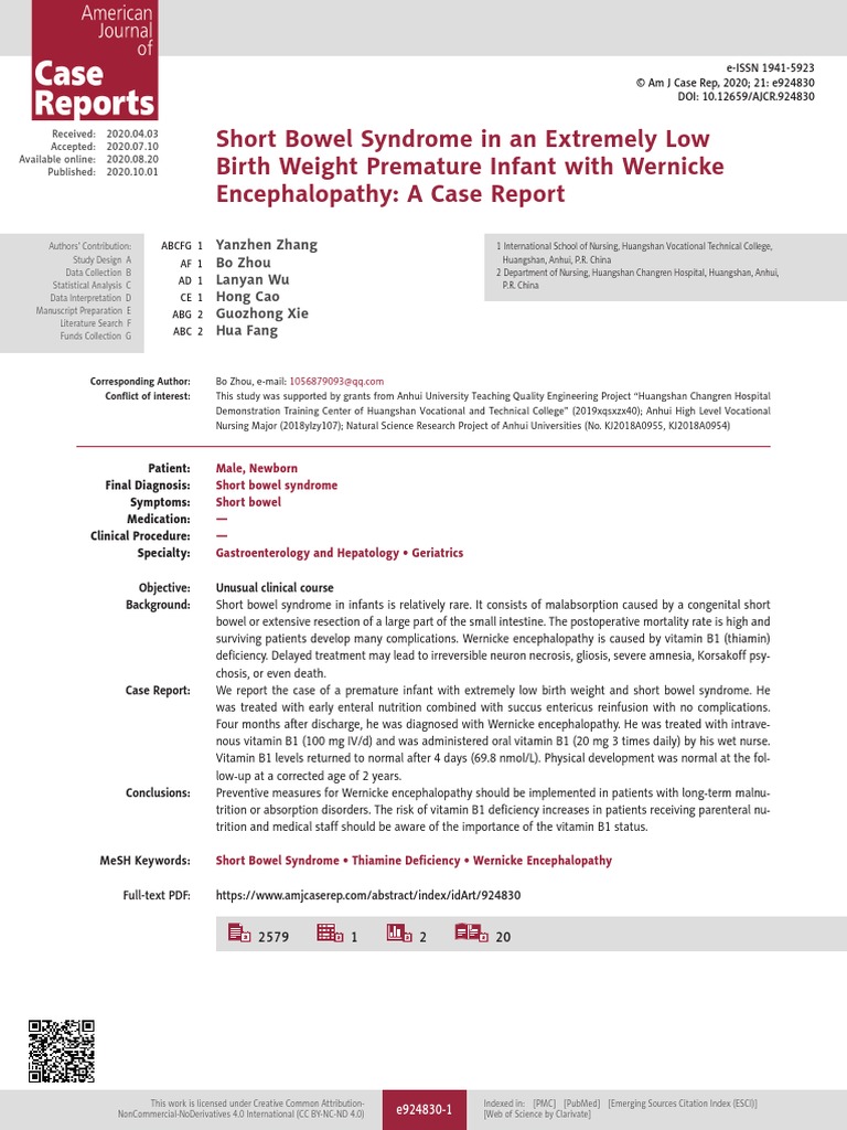 2020 Case Report Internasional Short Bowel Sindrom Dan Bblser | PDF ...