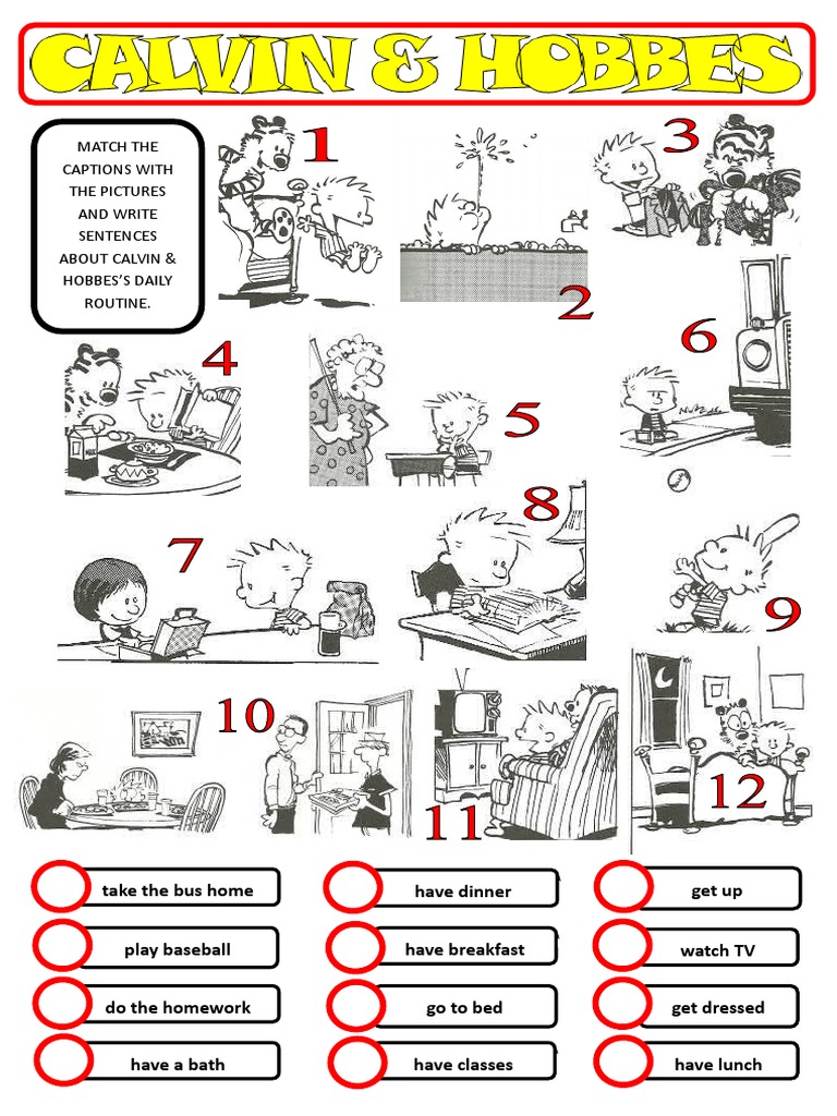 Calvin & Hobbes Daily Routine | PDF