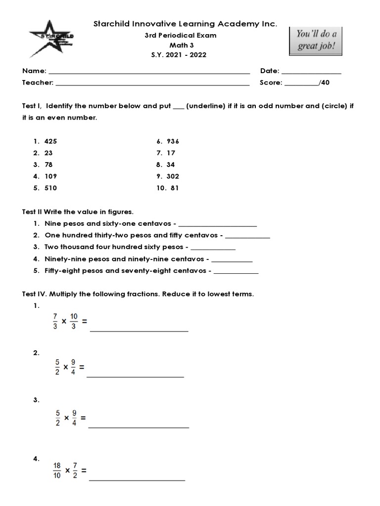 Math3 3rdPE TD | PDF | Teaching Methods & Materials