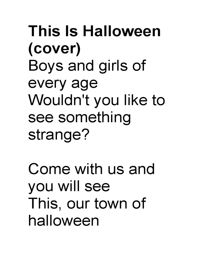 This Is Halloween Full Song | PDF