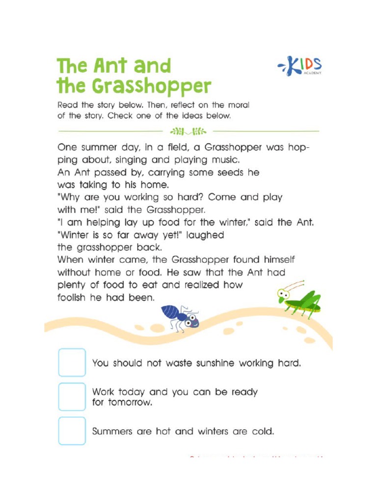 Story Ant Grasshopper | PDF