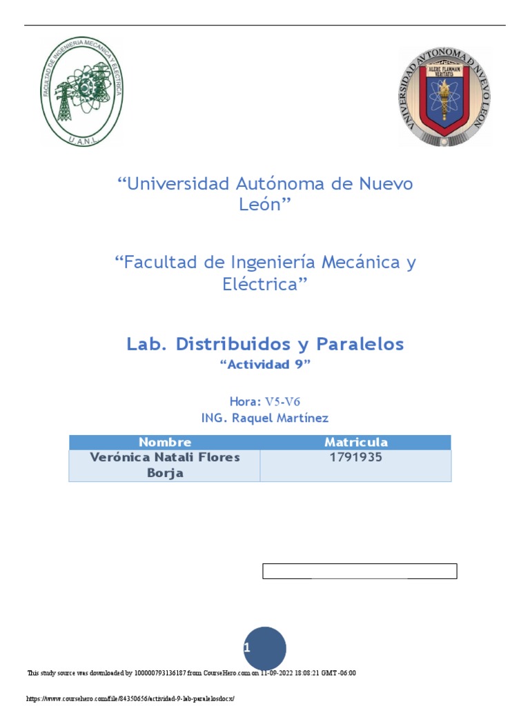 Actividad 9 Lab Paralelos | PDF | Computación de 64 bits | Computación distribuída