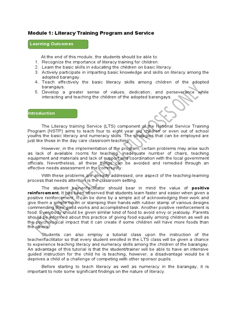 Nstp. Lts 2 | PDF | Literacy | Cognitive Science