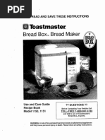Toastmaster Bread Box Model 1186 Instruction Manual Recipes | PDF ...