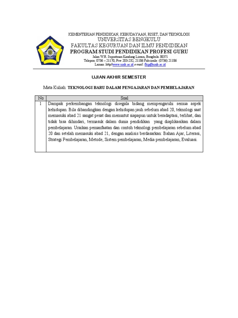 Soal UAS - MK TBPP | PDF