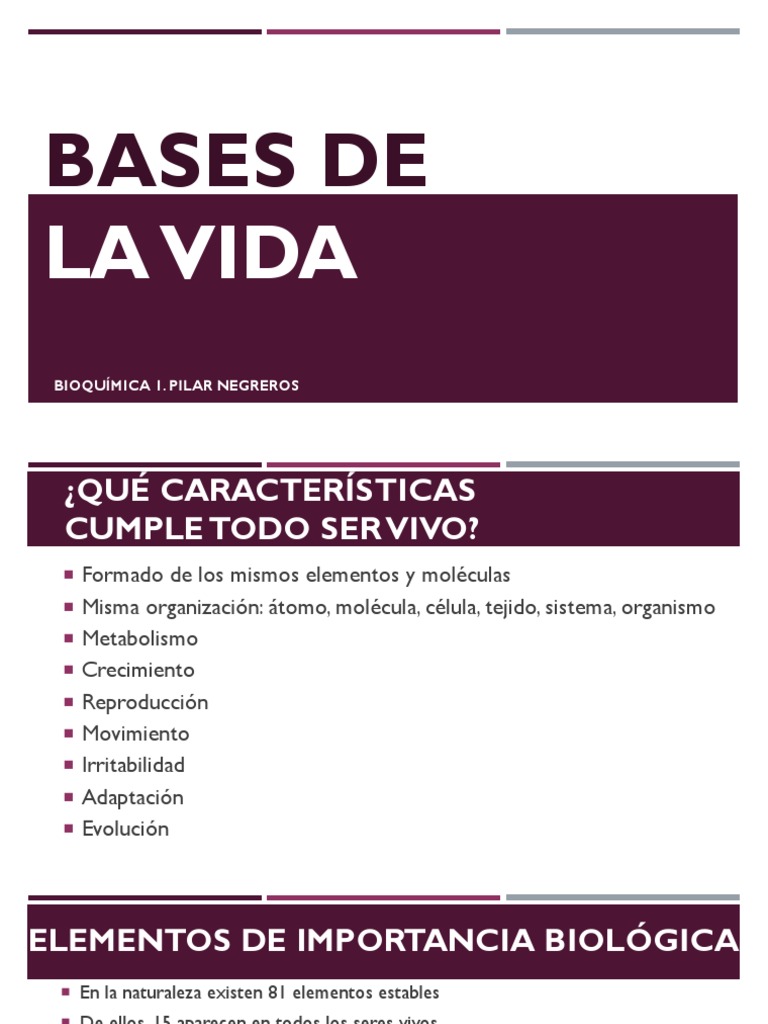 Bases de La Vida | PDF | Química | Trifosfato de adenosina