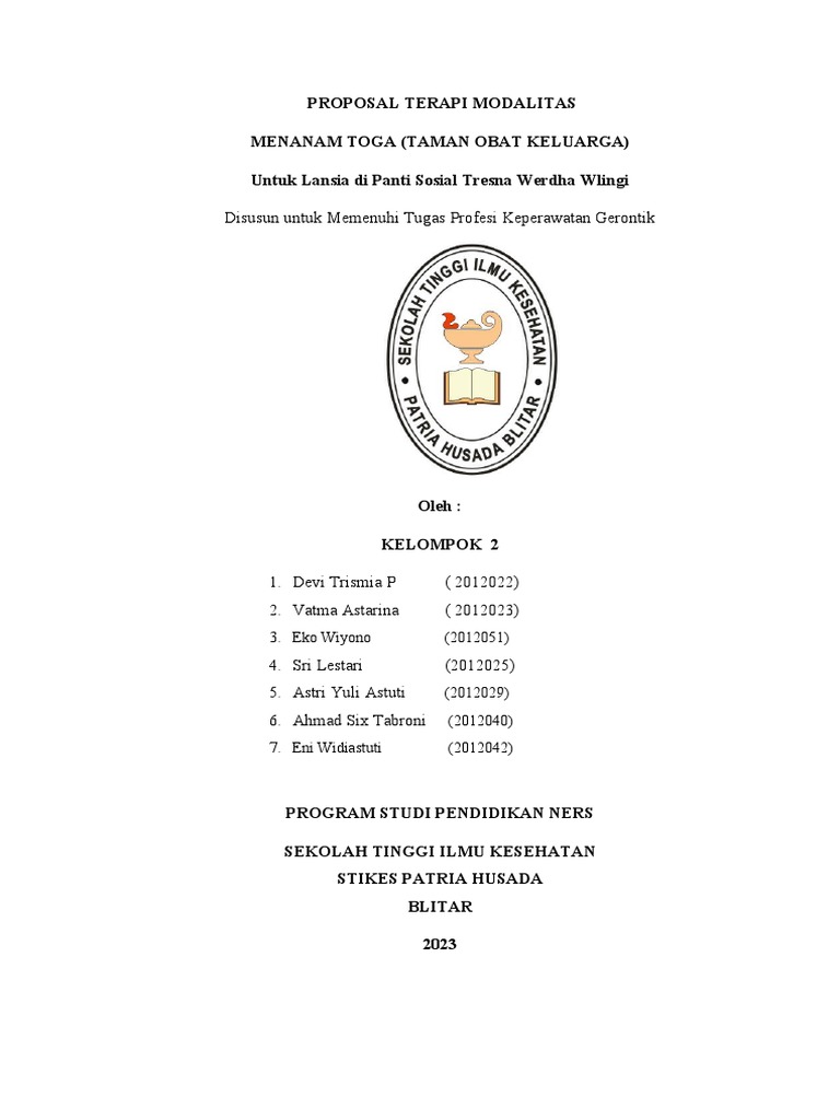 Proposal Menanam Toga | PDF | Kesehatan Holistik