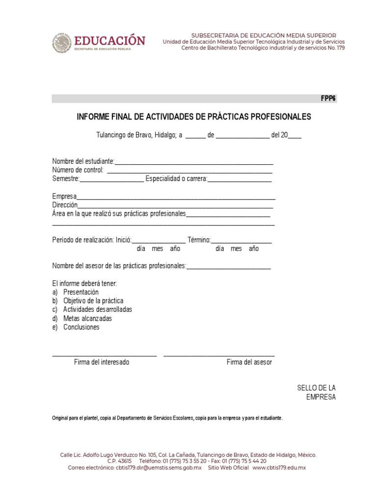 Informe Final de Actividades de Practicas Profesionales | PDF