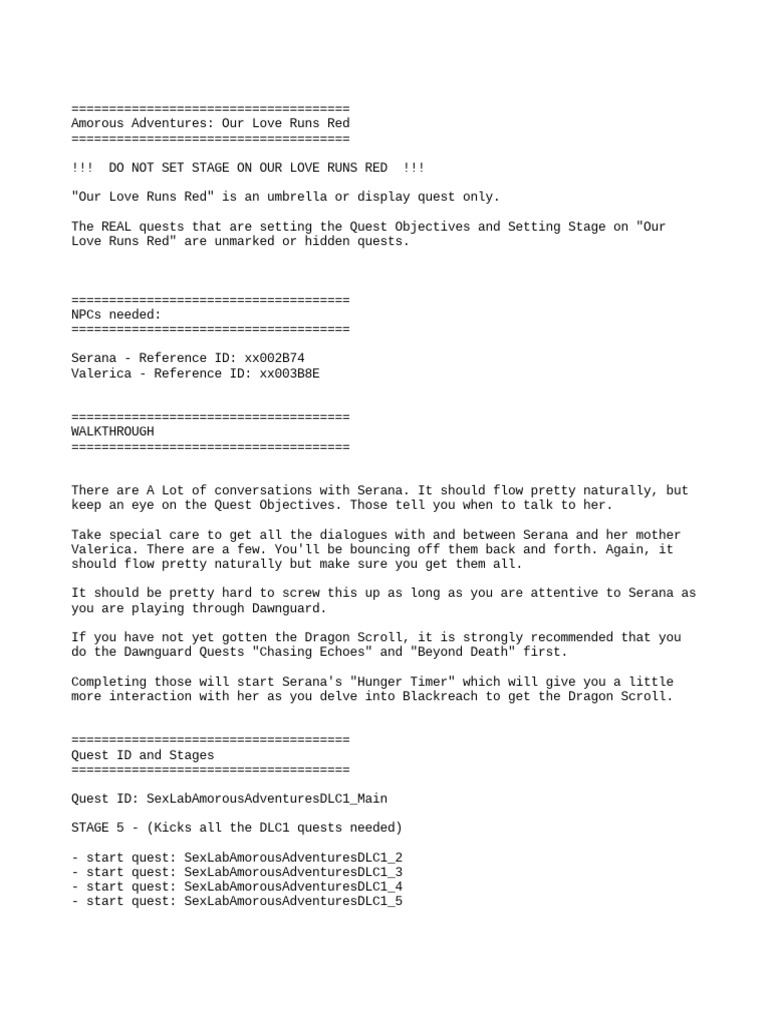Amorous Adventures Quest Guide | PDF
