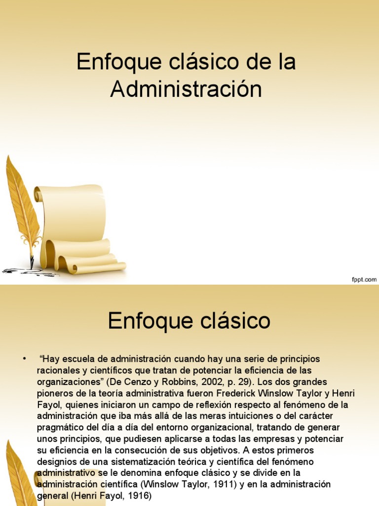 Adm. 1 - Enfoque Clásico Adm. | PDF | Business | Economias