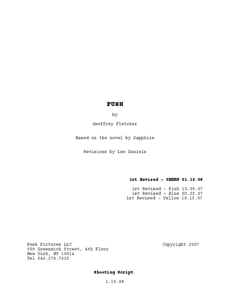 Precious-2009 Script | PDF | Elevator