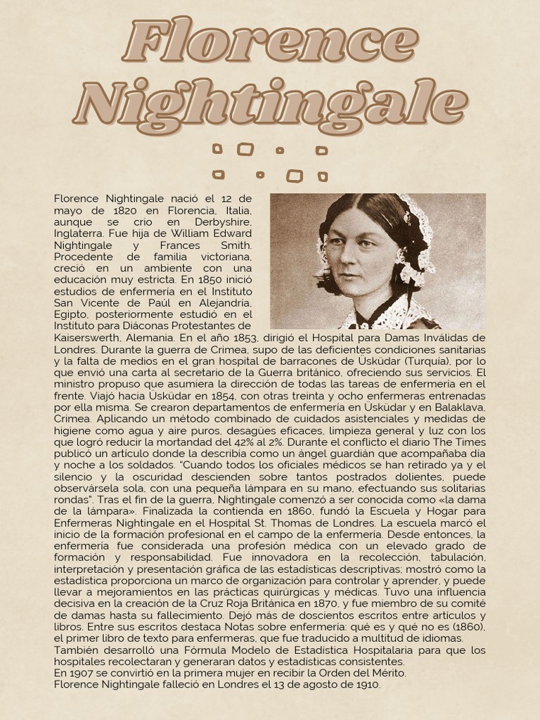 Biografía de Florence Nightingale | PDF | ruiseñor de Florencia ...