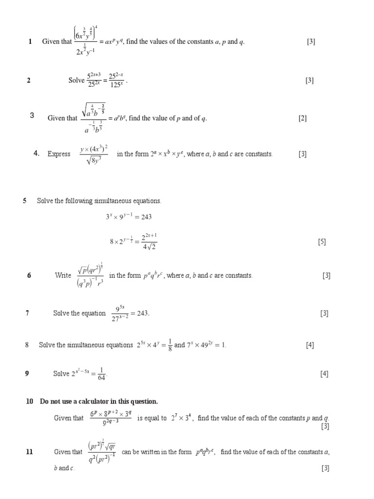 Indices Addmath | PDF | Equations | Mathematical Objects