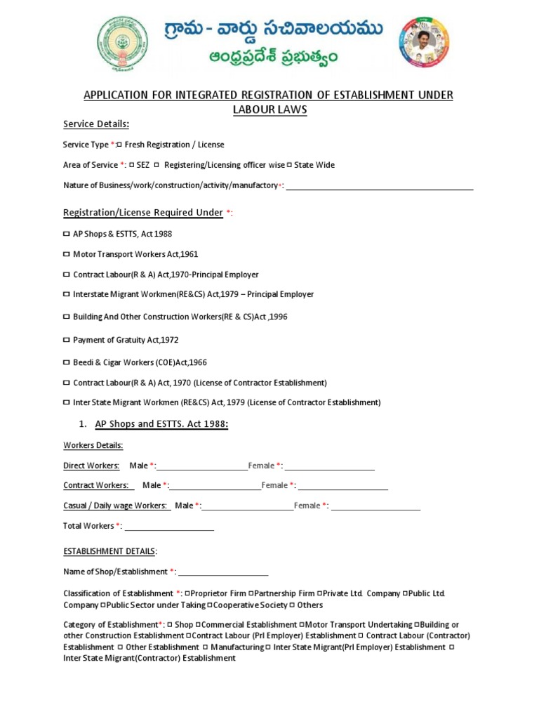 Integrated Labour Law Registration | PDF | Career & Growth | Finance ...