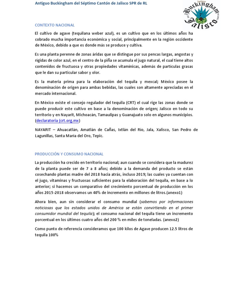 Proyecto Definitivo Agave 2022 | PDF | Agricultura