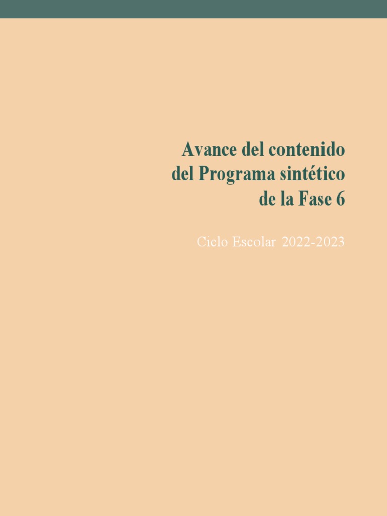 Avance Programa Sintético Fase 6 | PDF