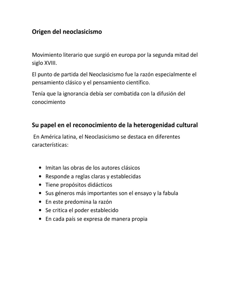 Origen Del Neoclasicismo | PDF | Ciencias sociales | Historia