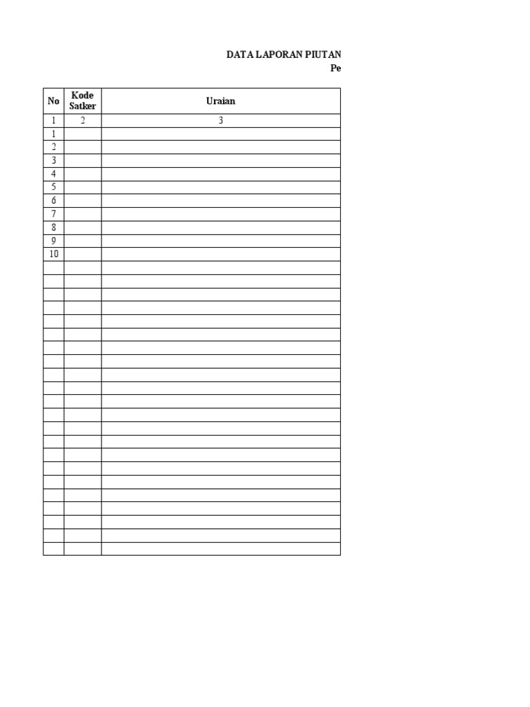 Formulir Data Piutang (3 Form) | PDF