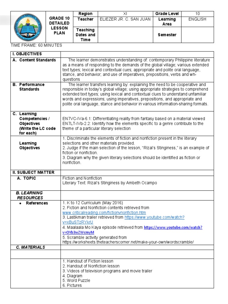 DLP Fiction and Non Fiction | PDF | Narration | Writers