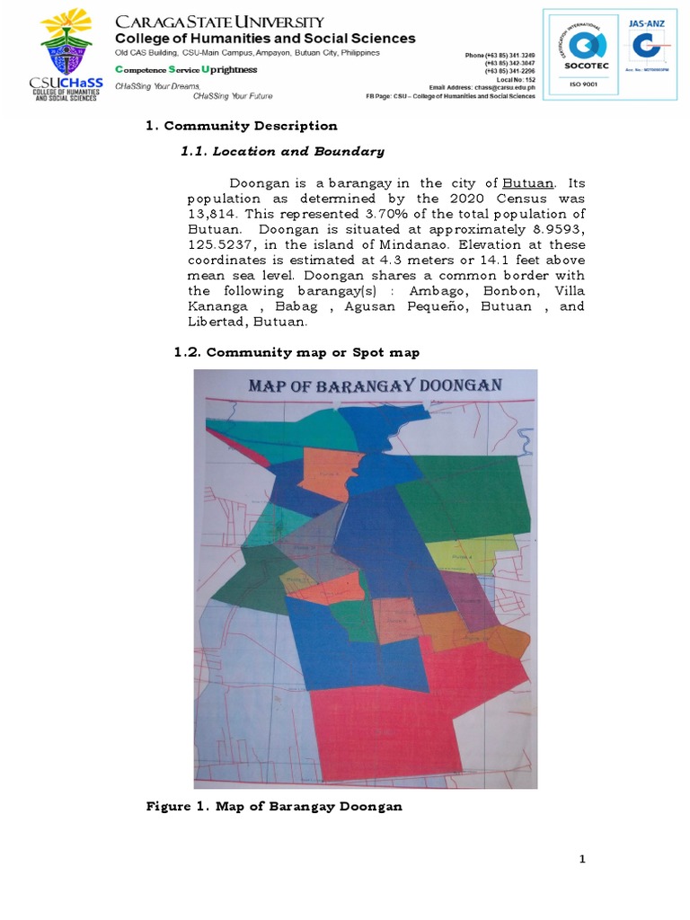 Community Study in Barangay Doongan | PDF | Household | Unemployment