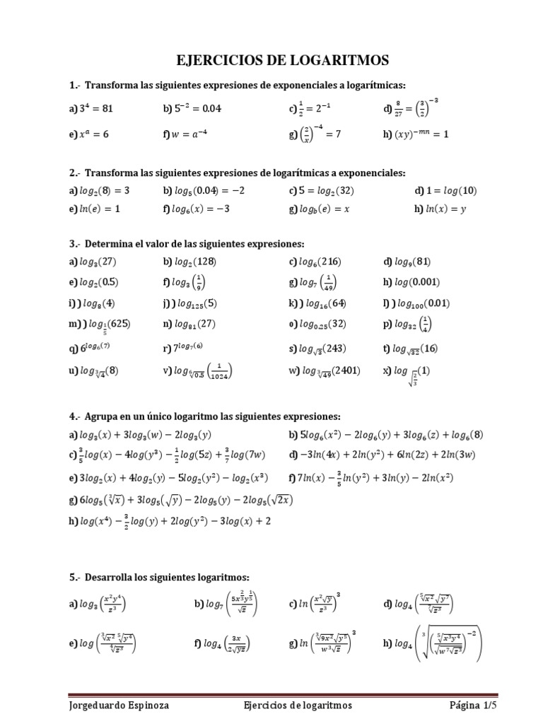 Logaritmos para Dummies | PDF | Funciones y mapeos | Números