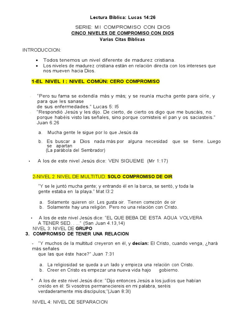 5 Niveles de COMPROMISO | PDF | Jesús | Creencia religiosa y doctrina