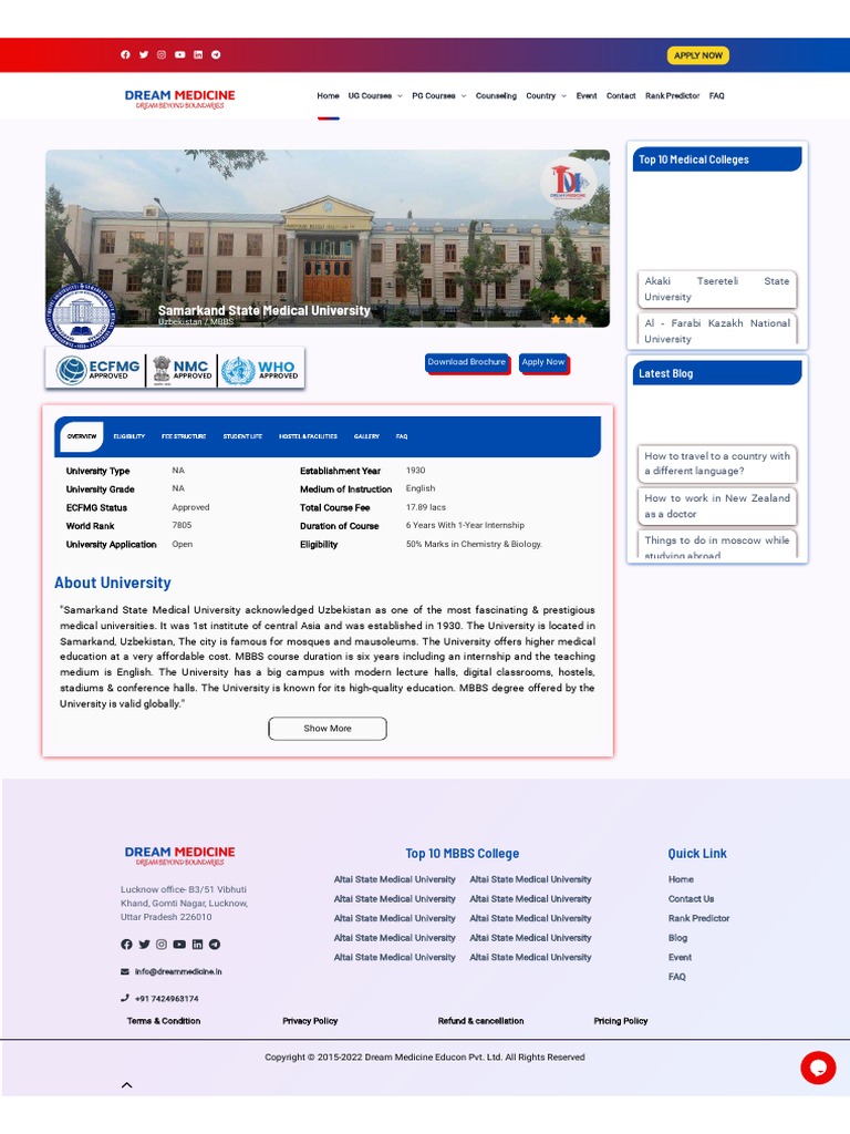 Samarkand Medical University | PDF | Medical School | University