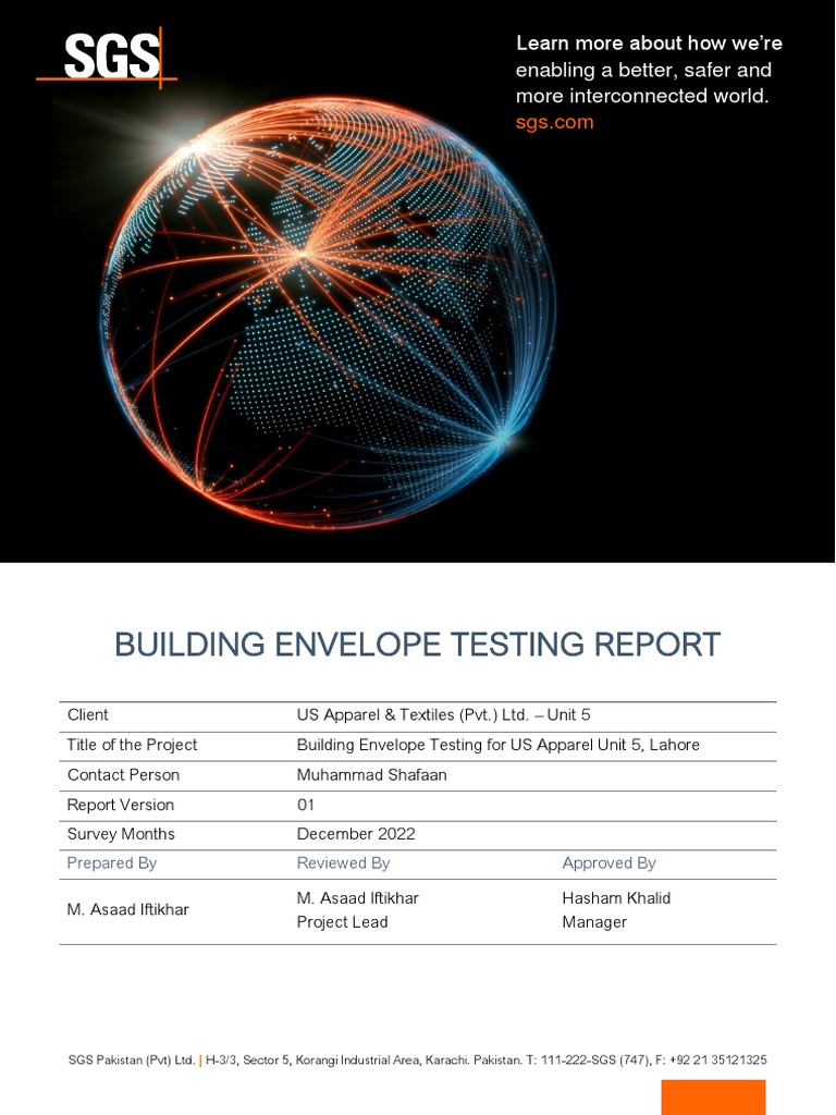Building Envelope Testing Report by SGS Pak - Rev. 00 | Download Free ...