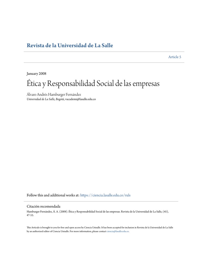 Ética y RSE en Empresas Modernas | PDF | Responsabilidad social ...