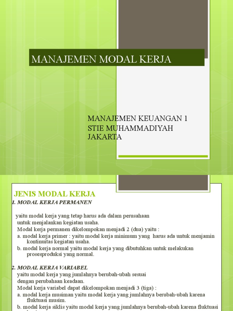 Manajemen Modal Keja Ok | PDF