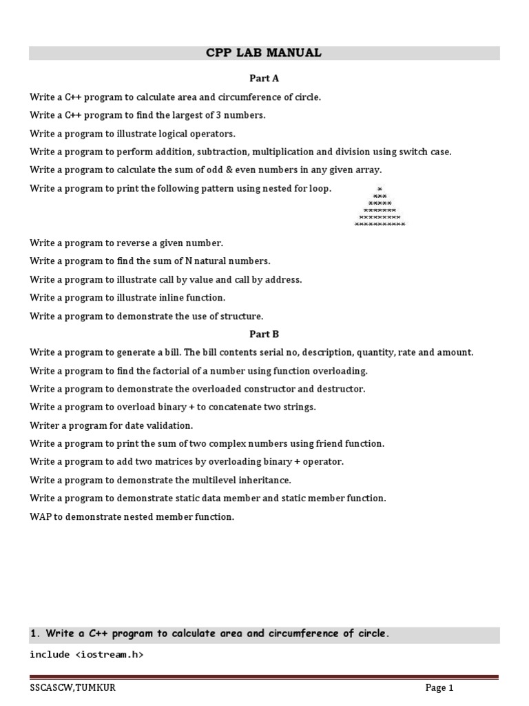 CPP BSC Lab Program 2020 21 | PDF | C++ | Method (Computer Programming) CPP BSC Lab Program 2020 21 | PDF | C++ | Method (Computer Programming)