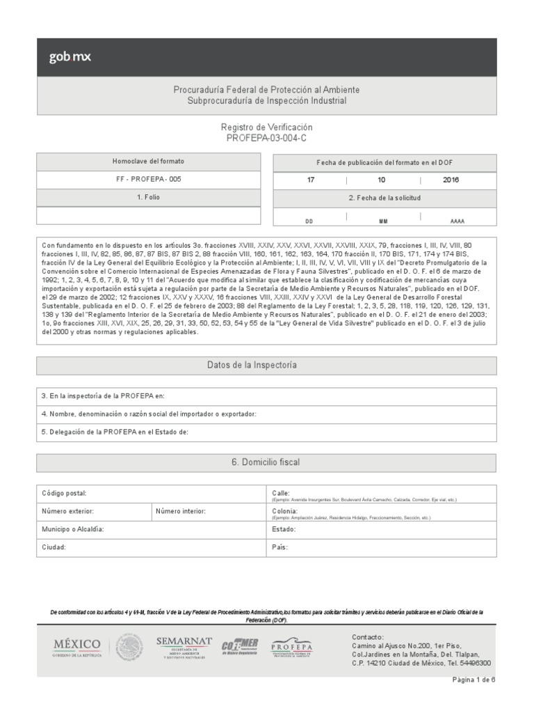 FF - Profepa 005 - Editable - Profepa 03 004 C | PDF | Ciudad de México ...