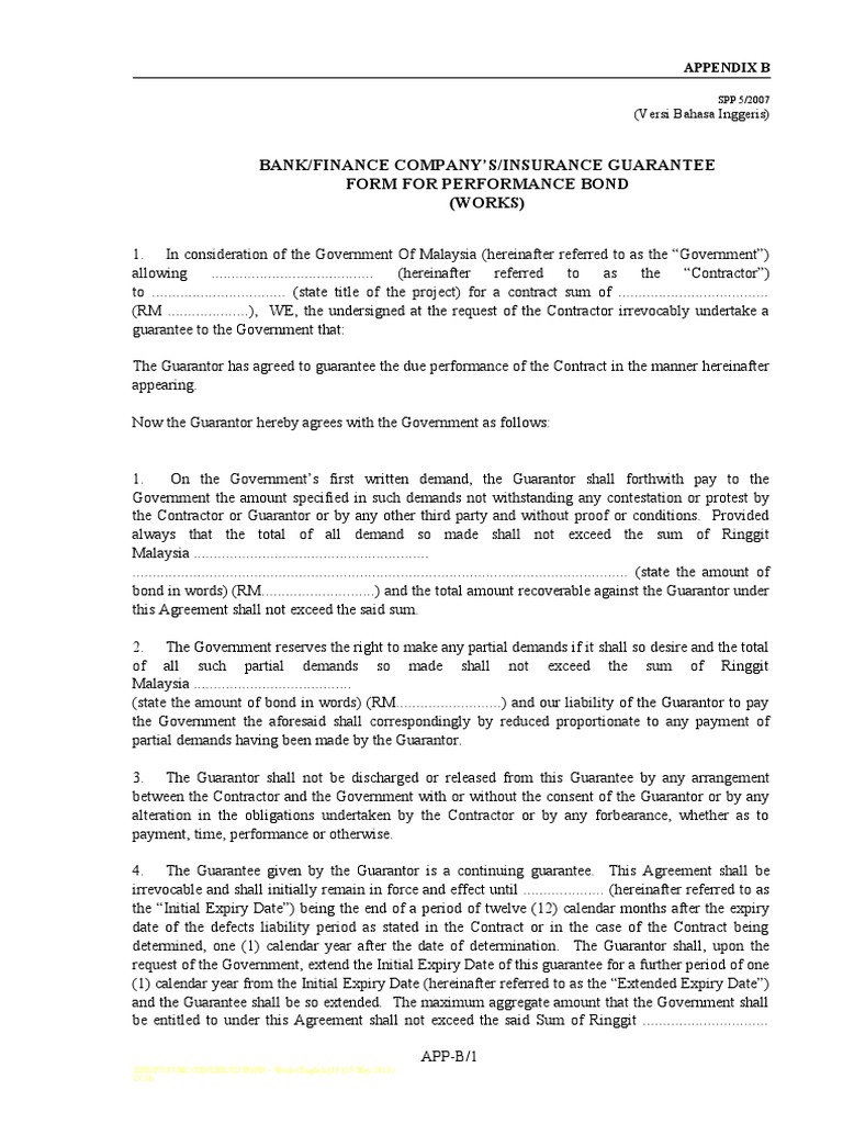 J. P7327 - Apdx B (BGPB) (28 Mar 2012) | PDF | Guarantee | Surety