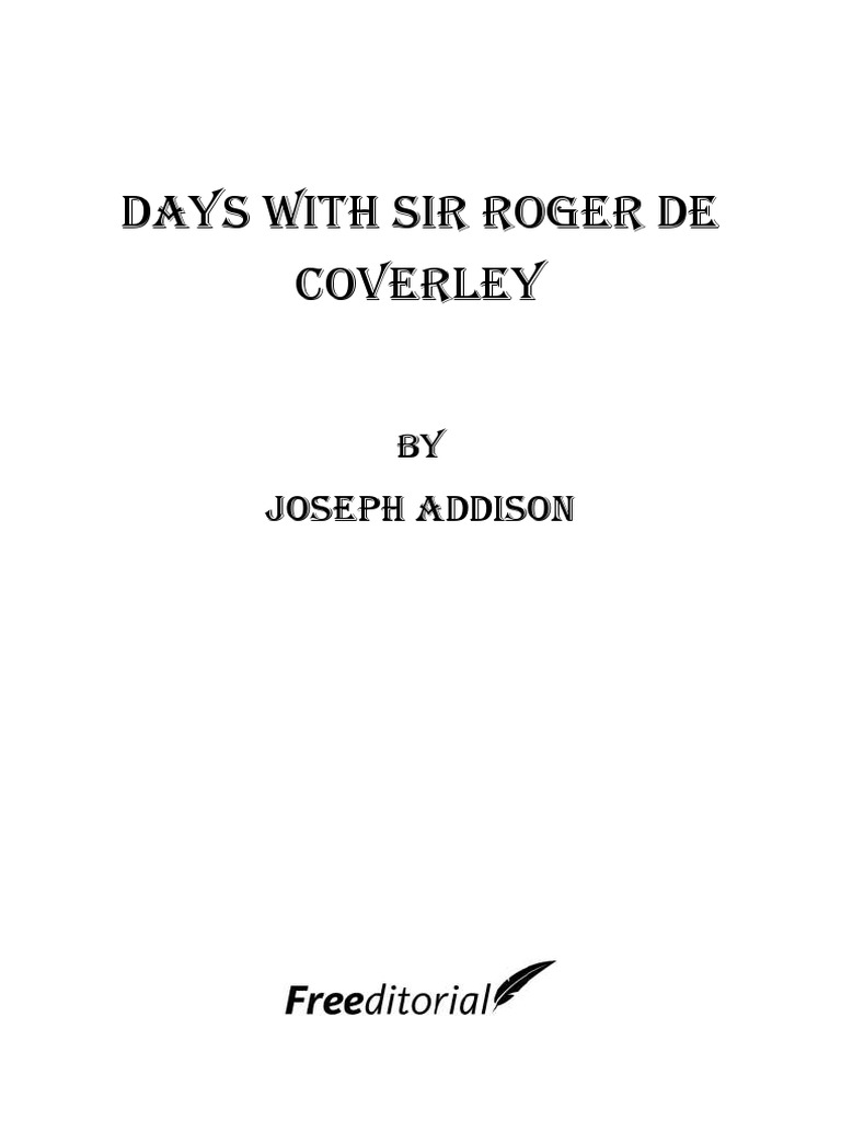 Joseph Addison - Days With Sir Roger de - Coverley | PDF | Sermon ...