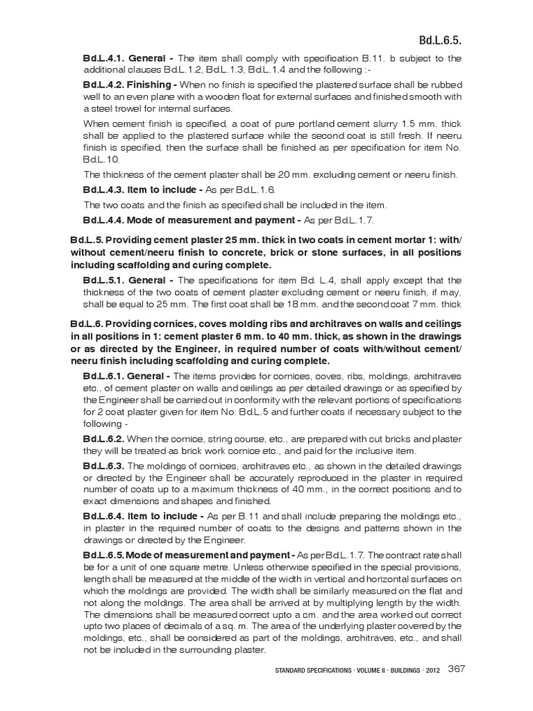 BDL 6.5 | PDF | Plaster | Length