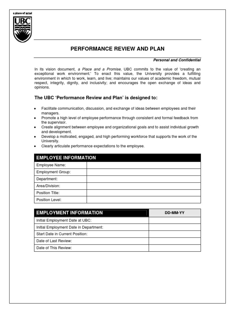 Performance Review Plan Template | PDF | Goal | Performance Appraisal