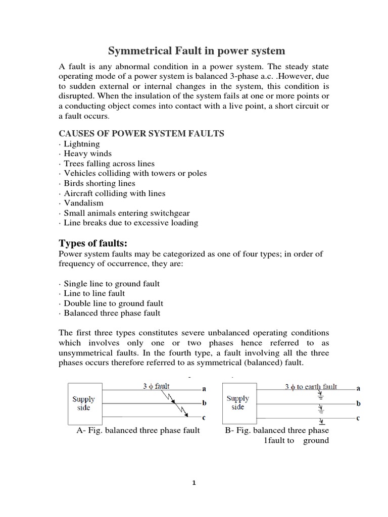 Symmetrical Fault in Power System | PDF | Electric Motor | Electrical ...