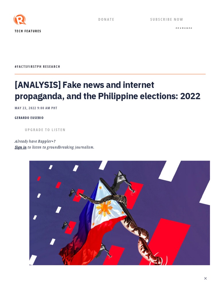 (ANALYSIS) Fake News and Internet Propaganda, and The Philippine ...