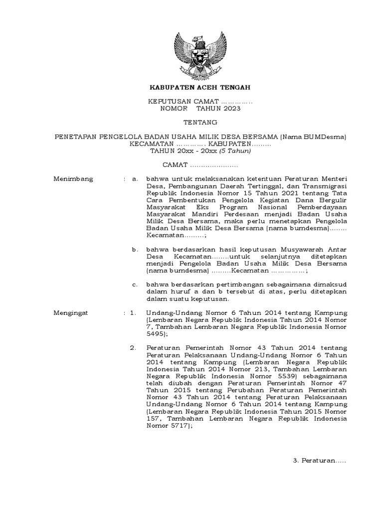 Draf SK Bumdesma LKD | PDF