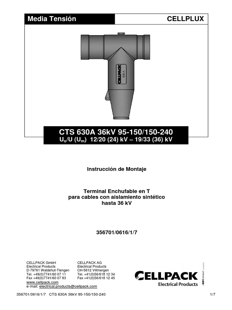 Guía de Instalación CTS 630A 36kV | PDF | Ingeniería de Edificación ...