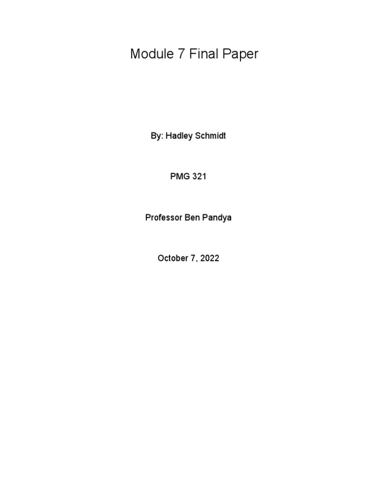 Module 7 Final Paper | PDF | Project Management | Classroom