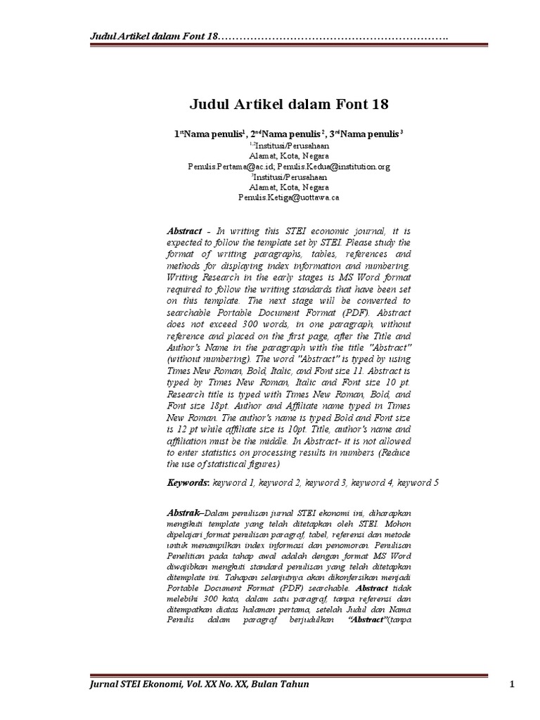 Template Penulisan JEMI | PDF