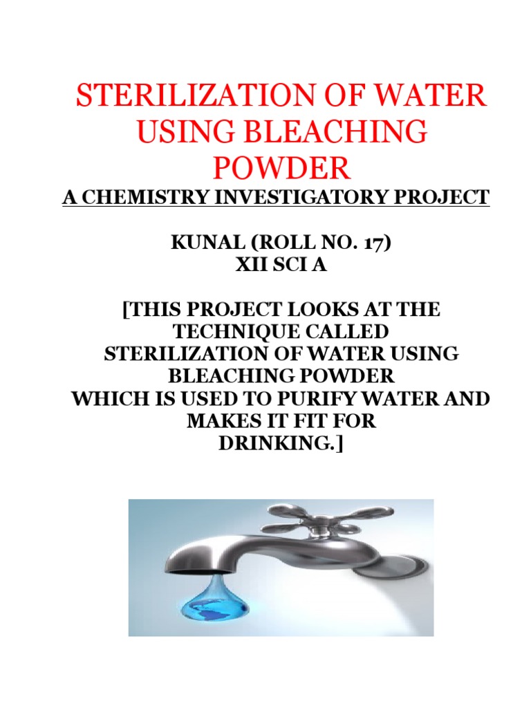 Sterilization of Water Using Bleaching P | PDF | Water Purification ...