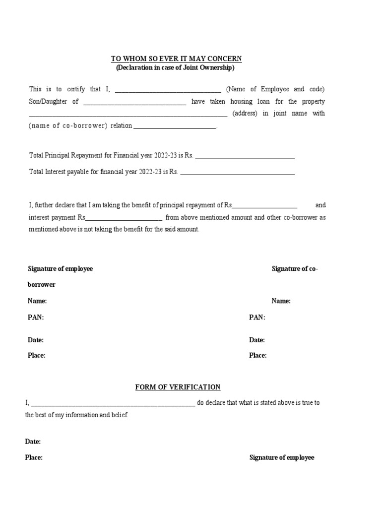 Joint Loan Declaration | PDF Joint Loan Declaration | PDF