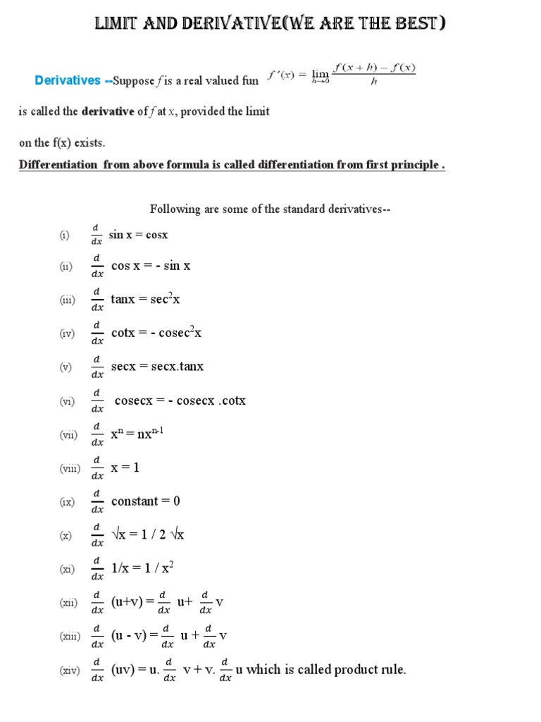 Assignment of Derivitive | PDF | Derivative | Elementary Mathematics