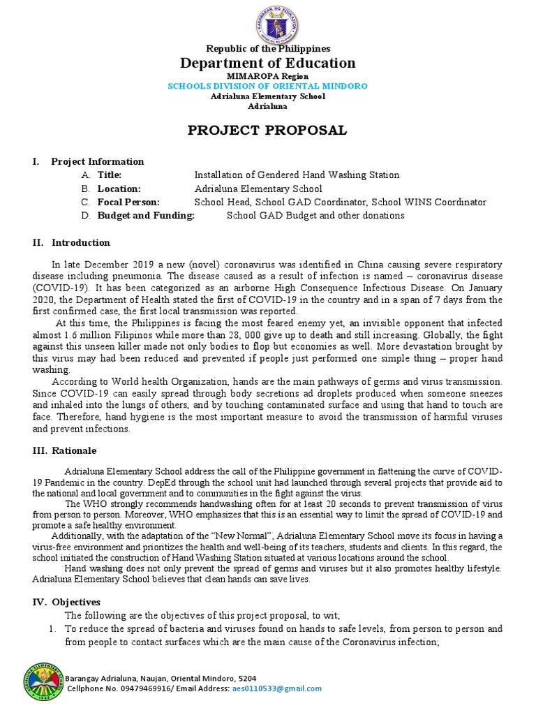 Handwashing Proposal | PDF | Hand Washing | Hygiene