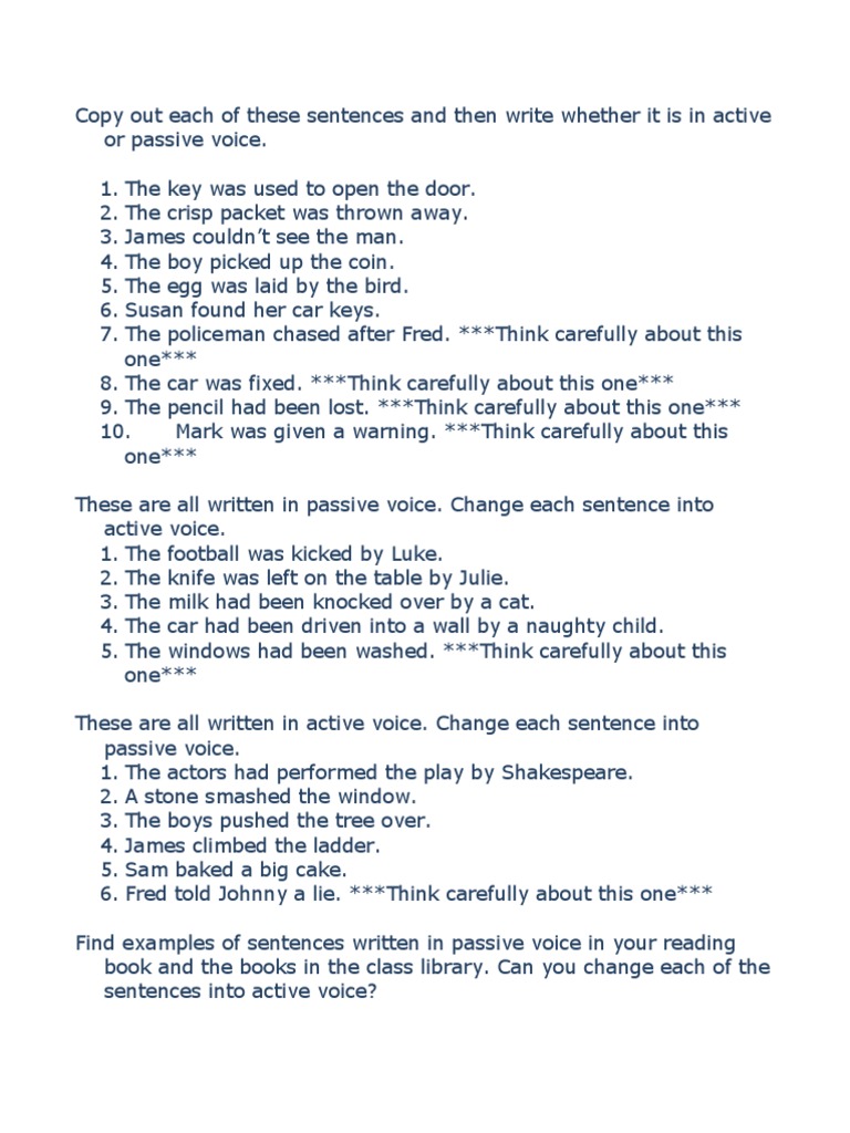 Active Passive Voice | PDF