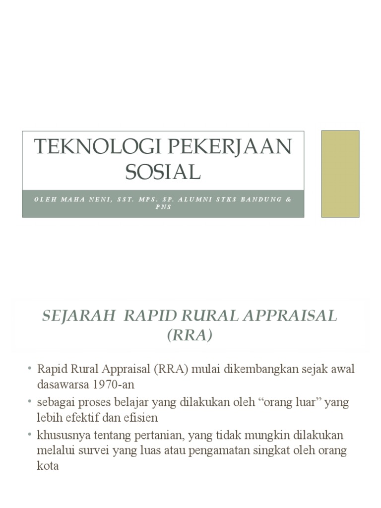 Teknik Rapid Rural Appraisal (RRA) | PDF