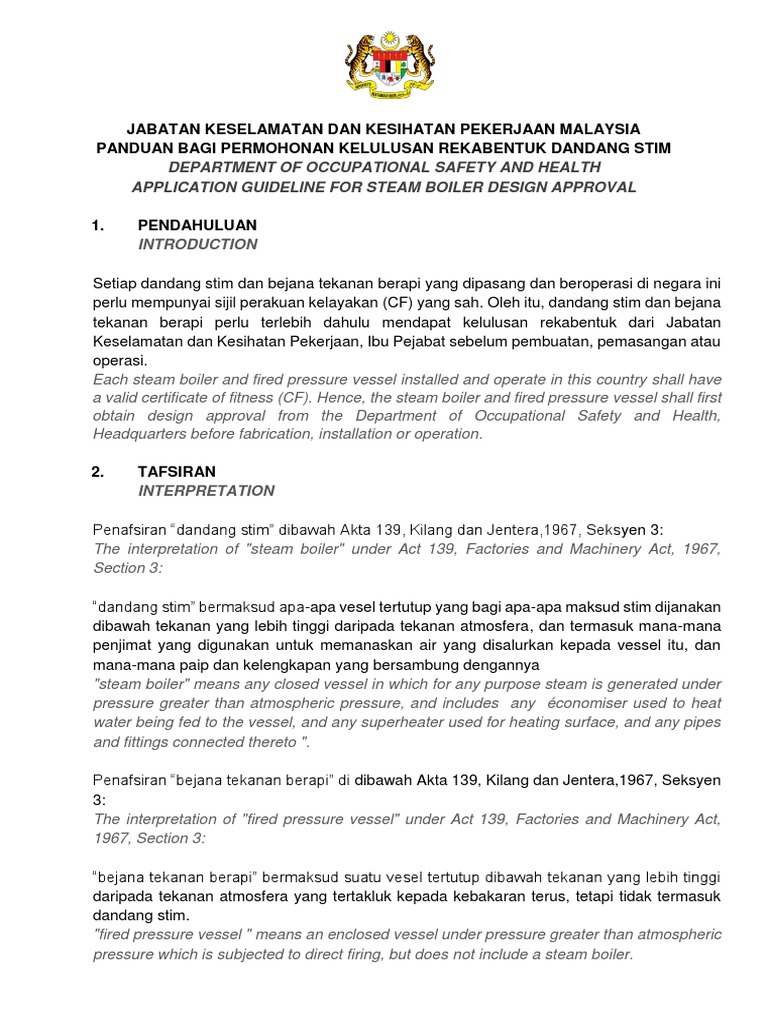 Dosh Website Guidelines Steam Boiler v1 12102021 | PDF